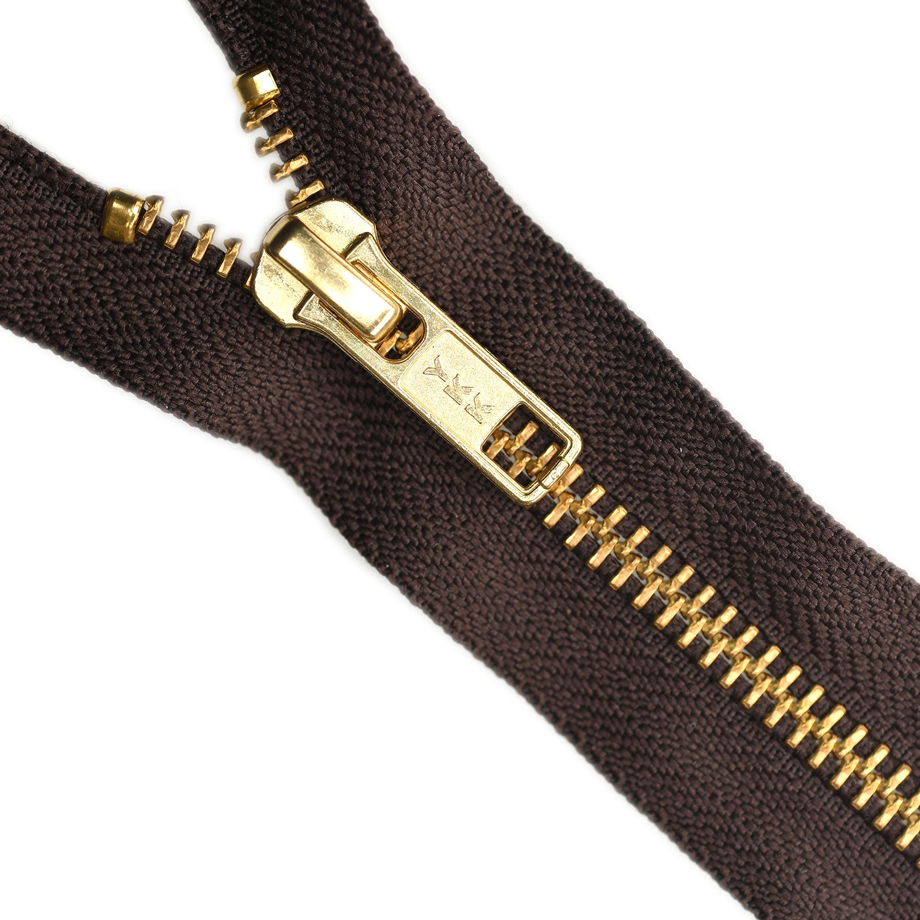 YKK METAL CLOSED-END ZIP NO.5 GOLD COL 570 BROWN – JackStock Haberdashery