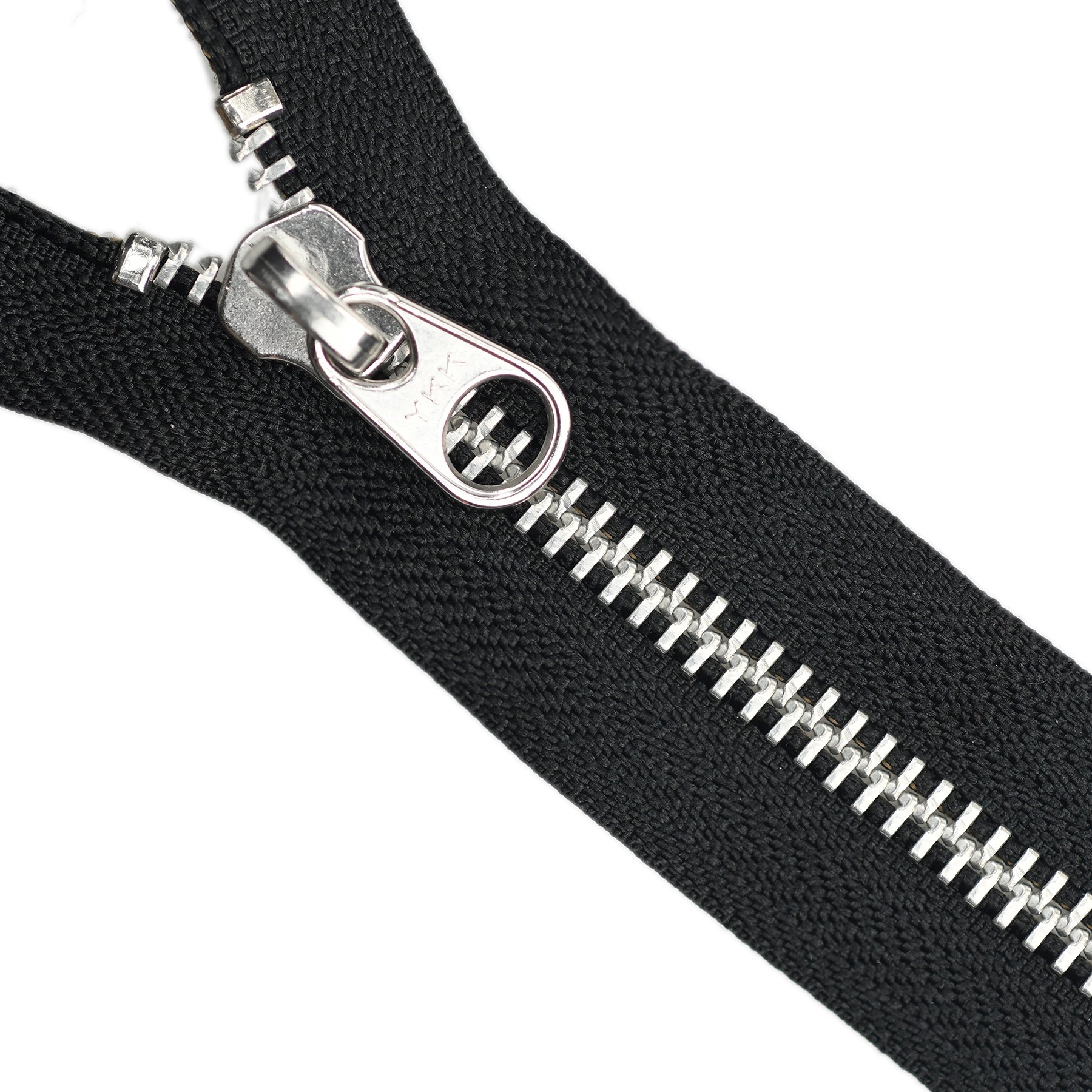 YKK METAL CLOSED-END ZIP NO.5 NICKEL SHORT-PULL COL 580 BLACK ...