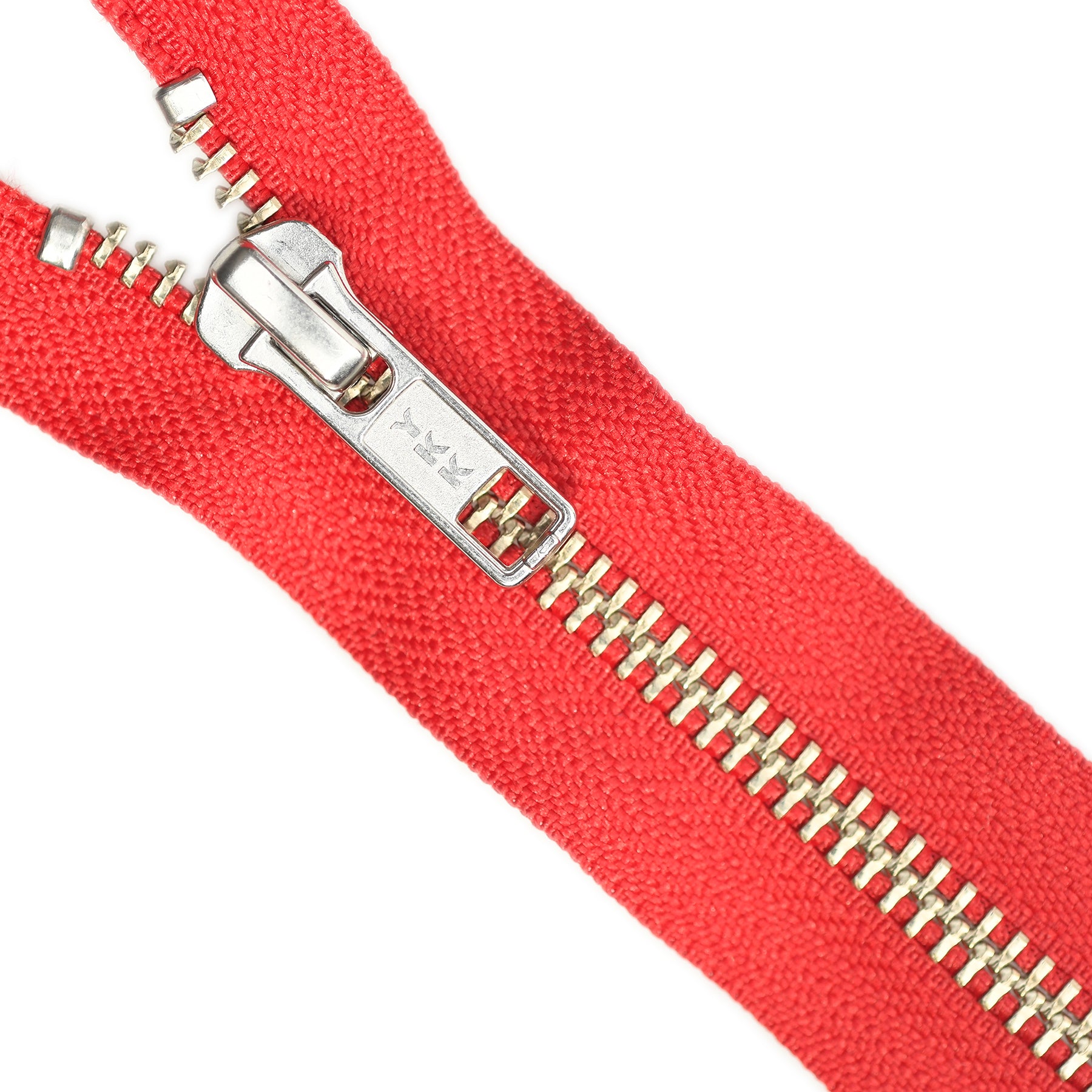 YKK METAL CLOSED-END ZIP NO.5 NICKEL COL 519 RED – JackStock Haberdashery