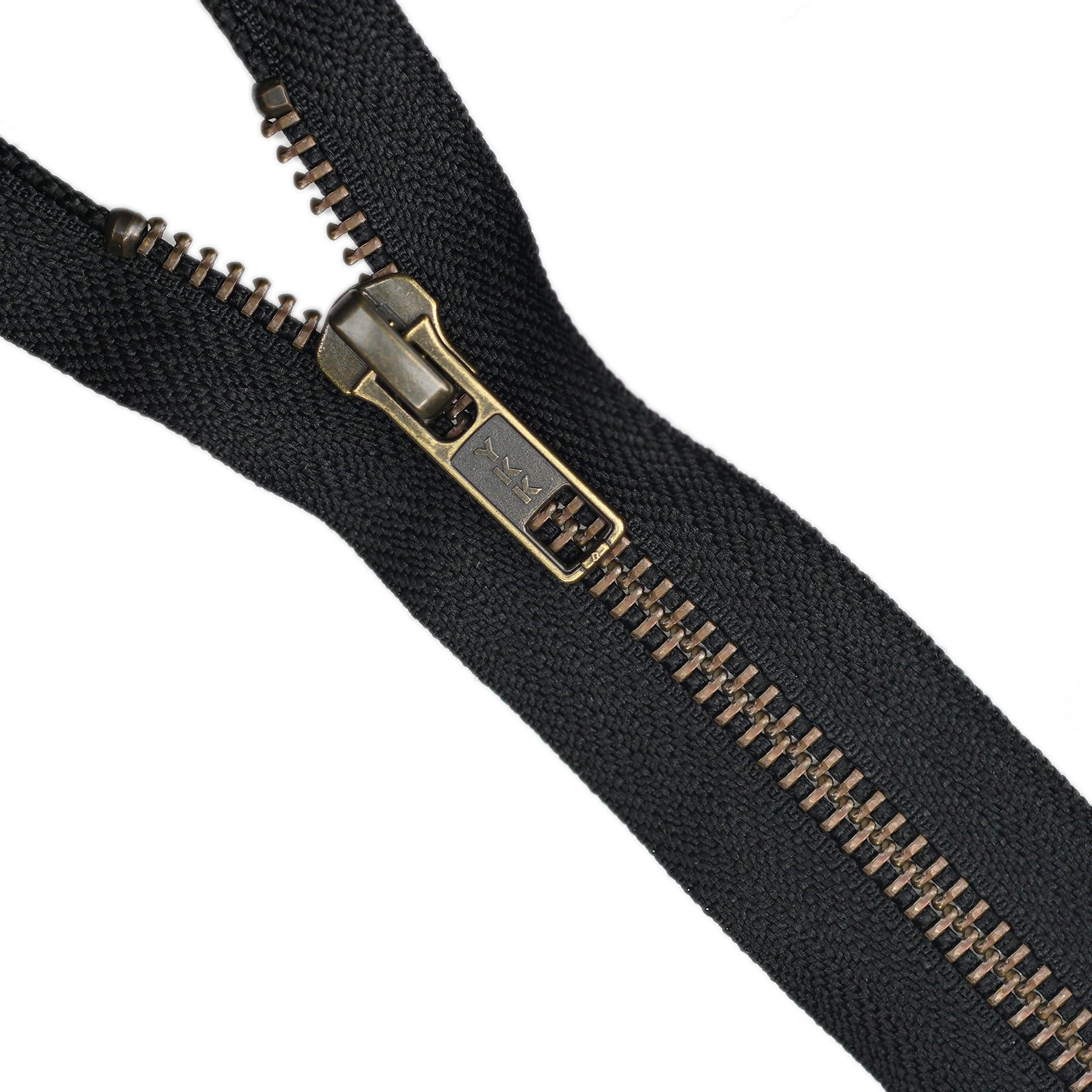 YKK Open Ended Two-Way Antique Gold Metal Zipper No.5 Black (580) for ...
