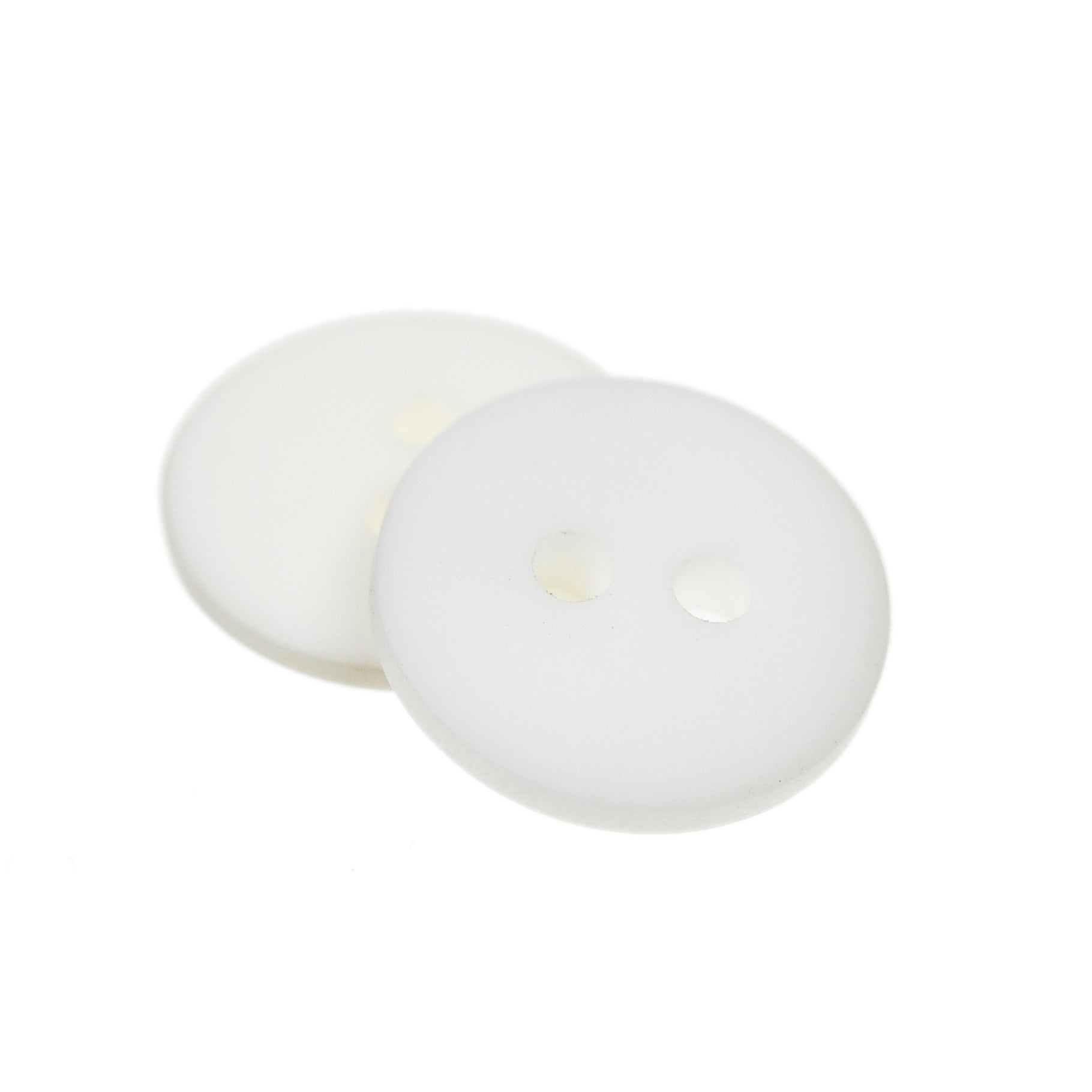 Two-Hole Dye-Able Flat Disc Button Matte White – JackStock Haberdashery