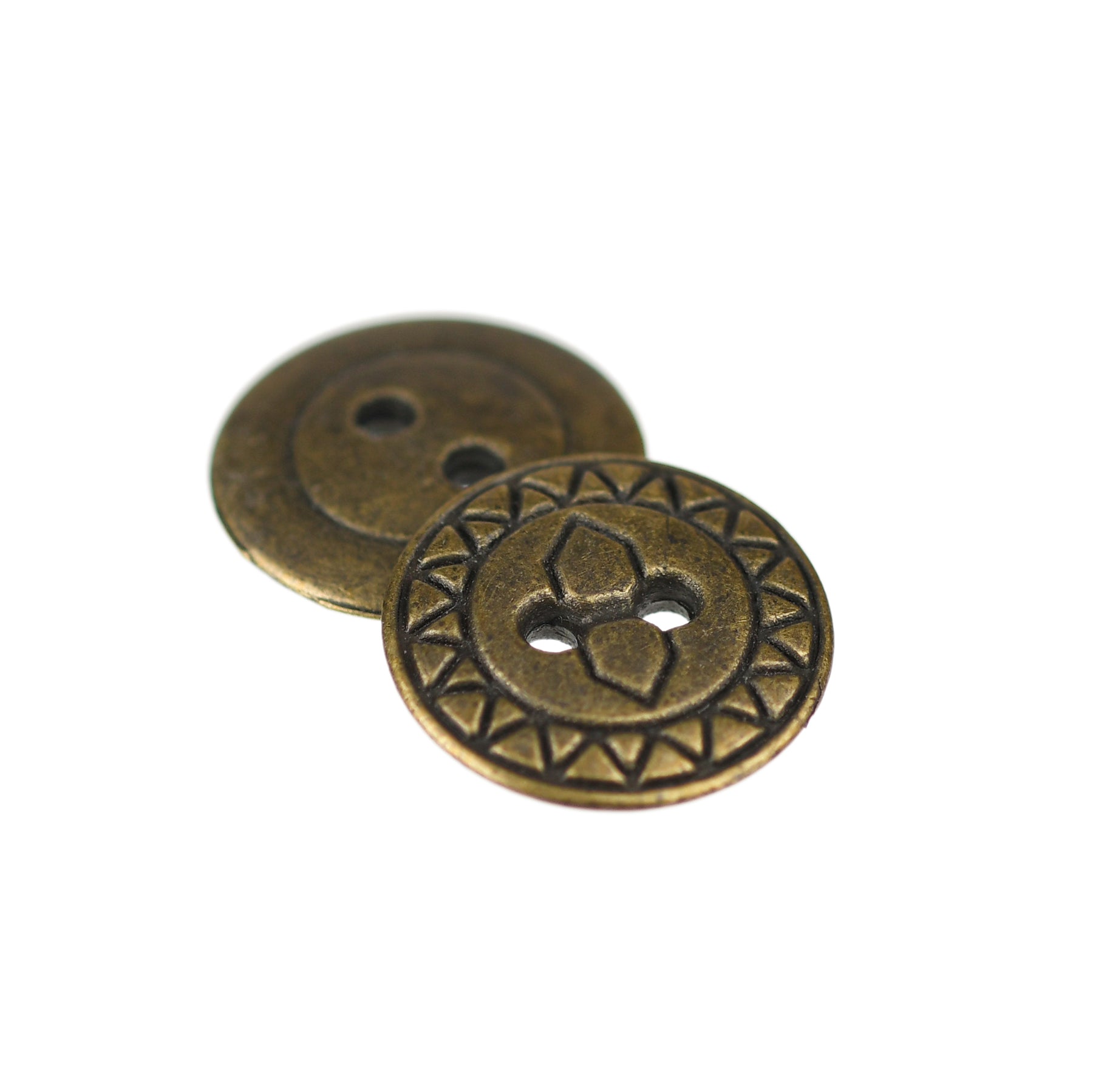 Metal Button Two-Hole Engraved Antique Brass – JackStock Haberdashery