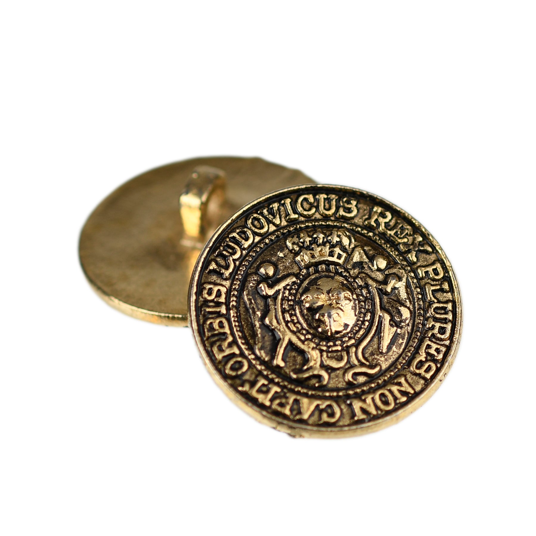 DECORATIVE GOLD EMBOSSED SHANK FLAT BUTTON – JackStock Haberdashery