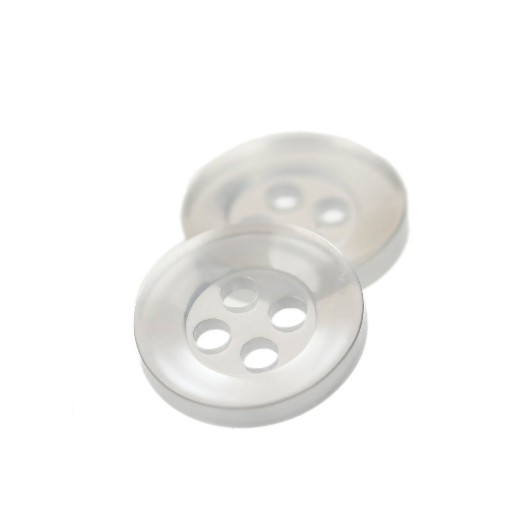 FOUR-HOLE BUTTON WITH WIDE BEVEL RIM CLEAR – JackStock Haberdashery