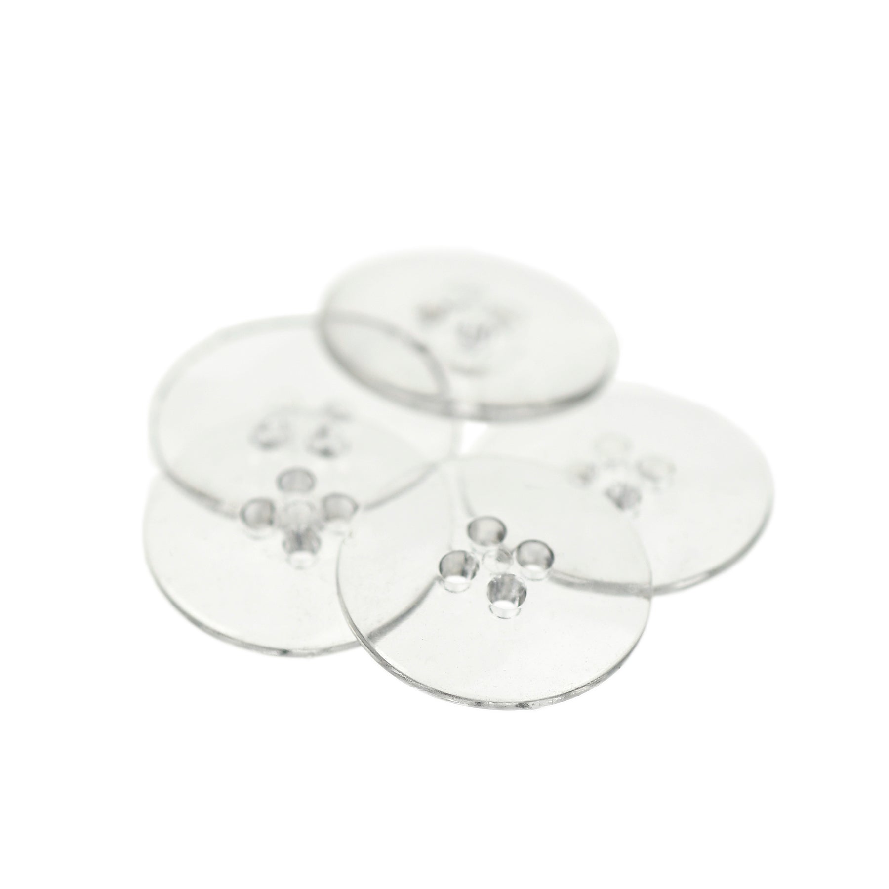 FOUR-HOLE DISC JIGGER BUTTON CLEAR – JackStock Haberdashery