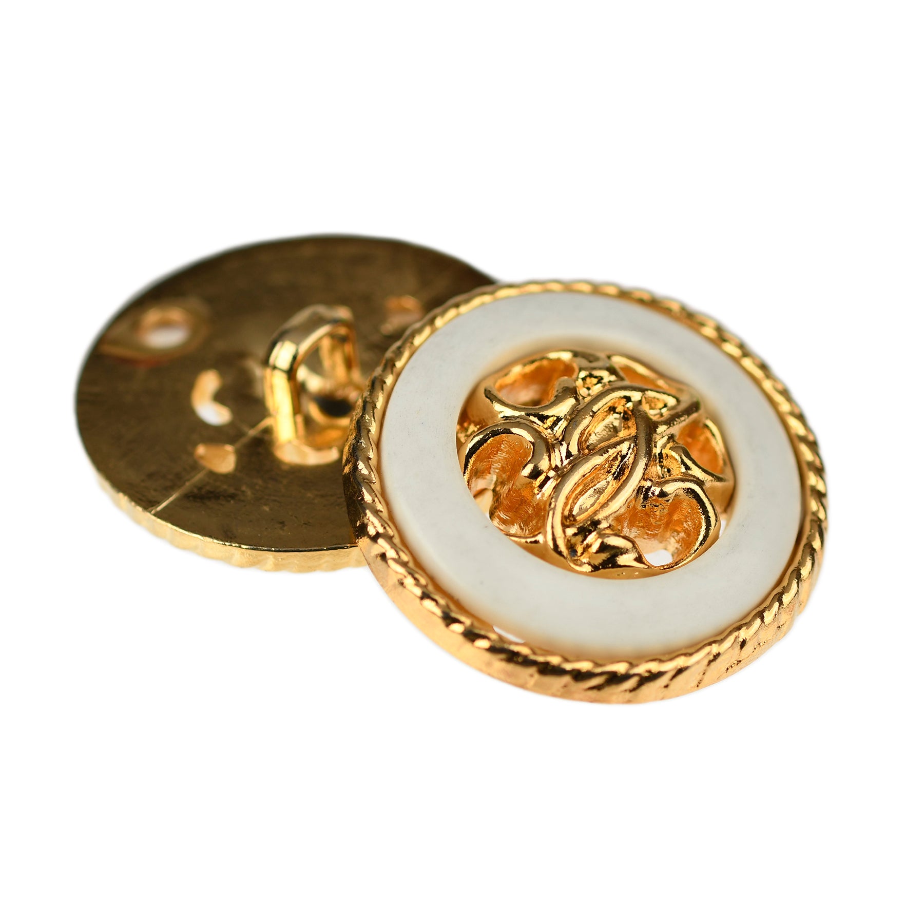 DECORATIVE GOLD & IVORY SHANK BUTTON – JackStock Haberdashery