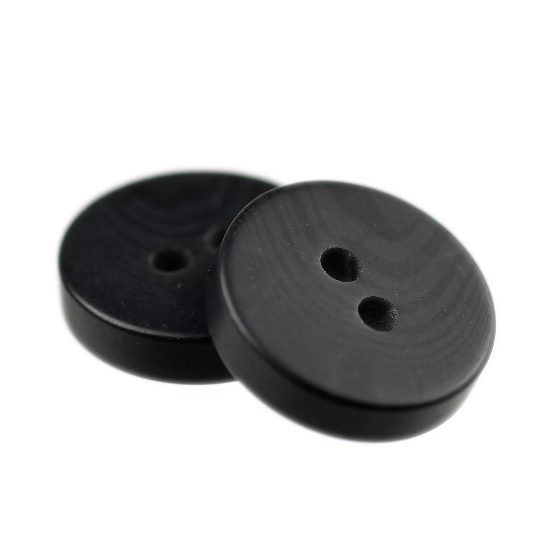 TWO-HOLE FLAT BUTTON MATTE BLACK – JackStock Haberdashery
