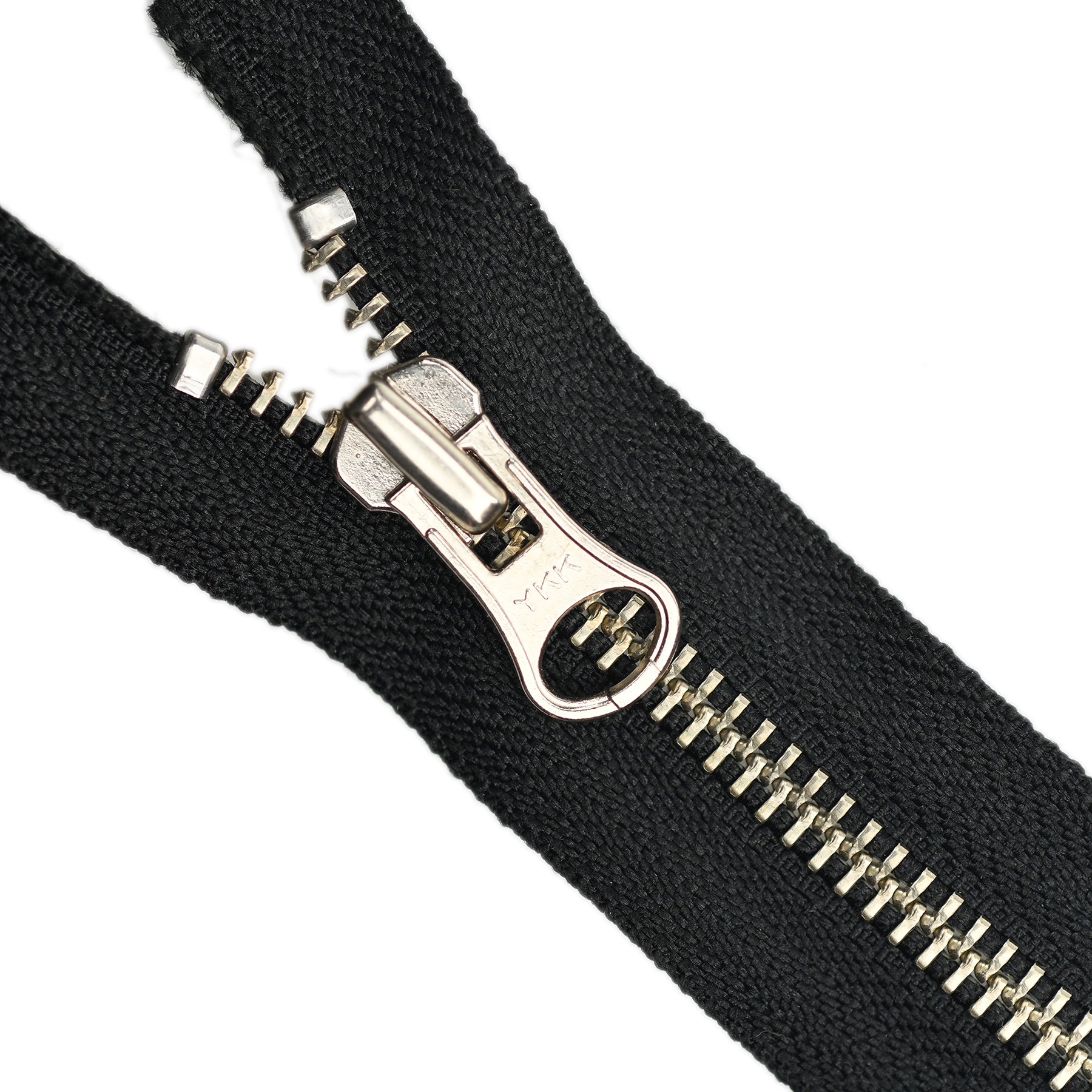 YKK METAL CLOSED-END ZIP NO.5 NICKEL KEYHOLE-PULL COL 580 BLACK ...