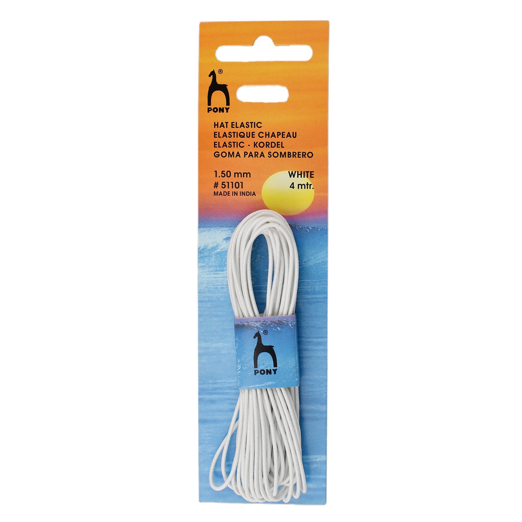 1.5mm Pony Hat Elastic 4M White – JackStock Haberdashery