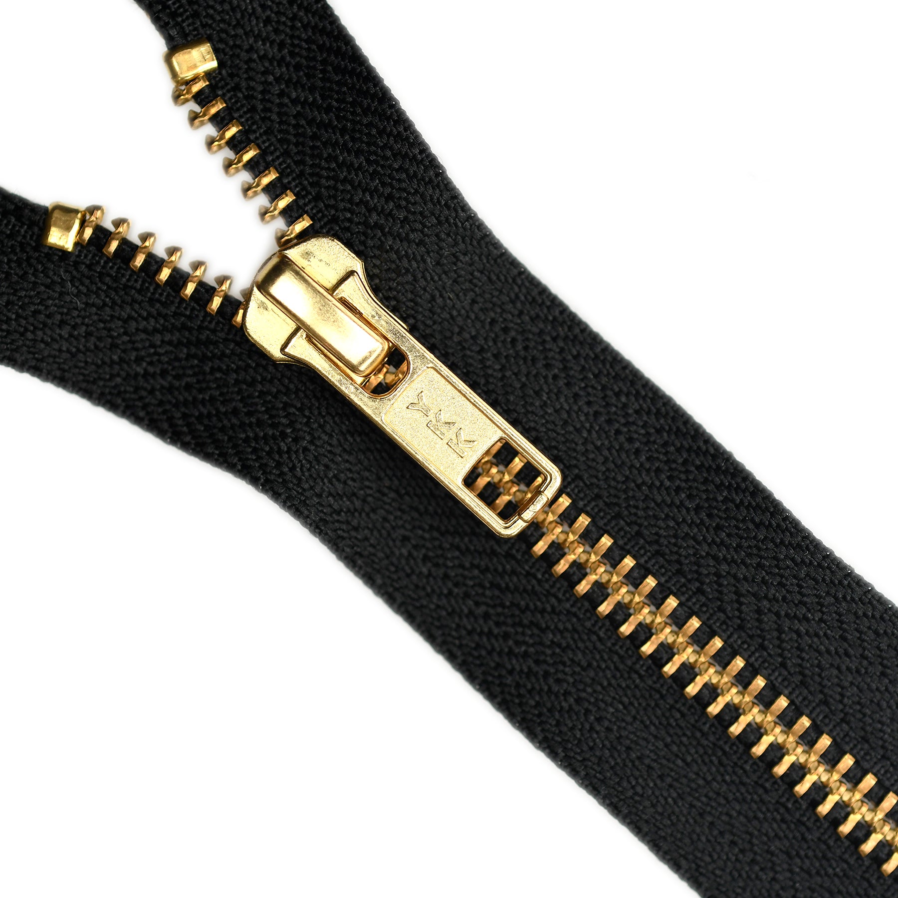 YKK METAL CLOSED-END ZIP NO.5 GOLD COL 580 BLACK – JackStock Haberdashery