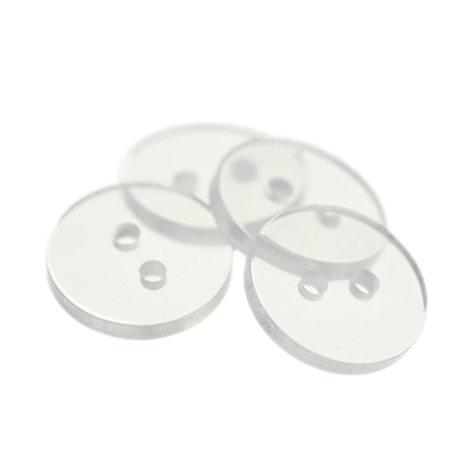 TWO-HOLE FLAT JIGGER BUTTON CLEAR – JackStock Haberdashery