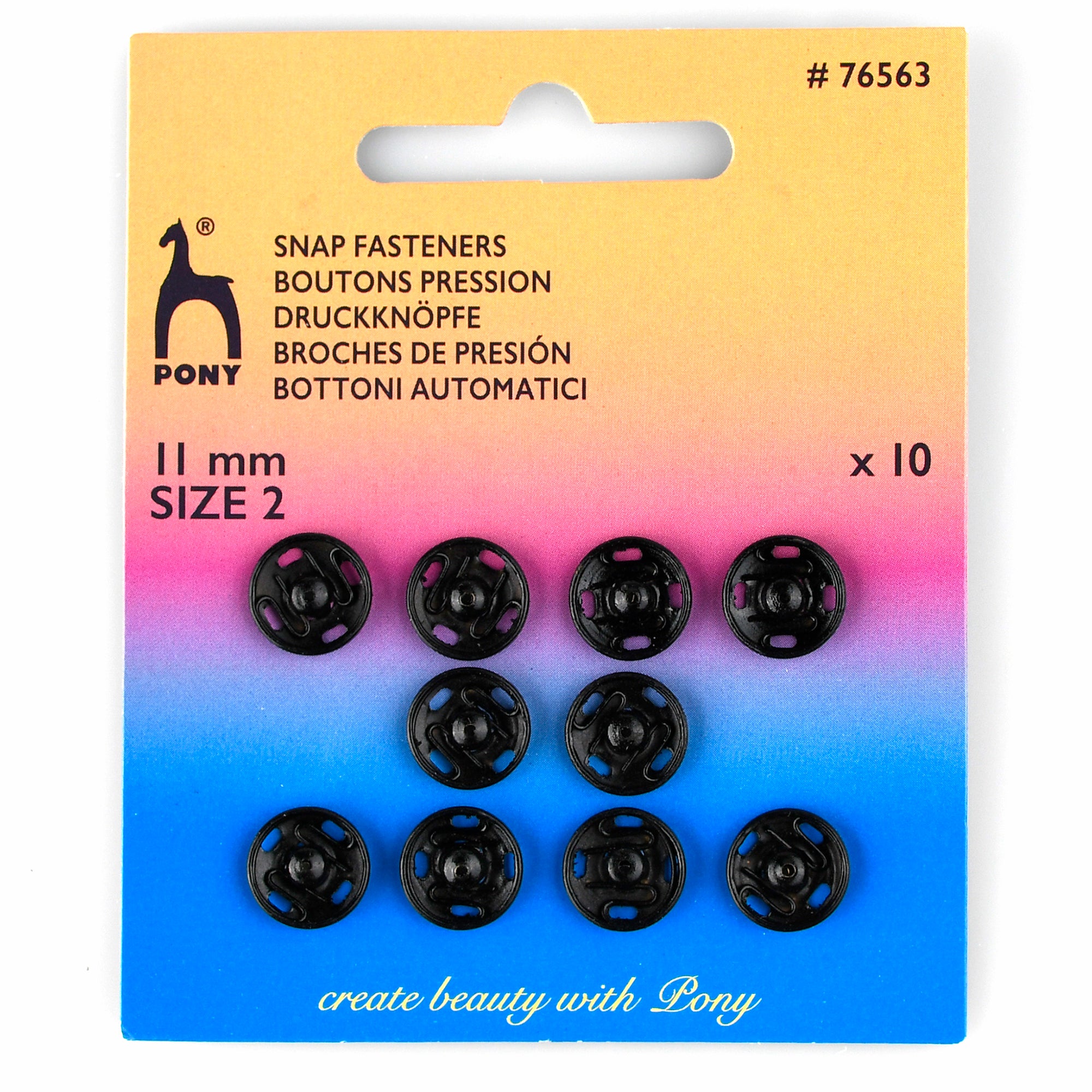 Pony Metal Sew-On Snap Fasteners Black – JackStock Haberdashery