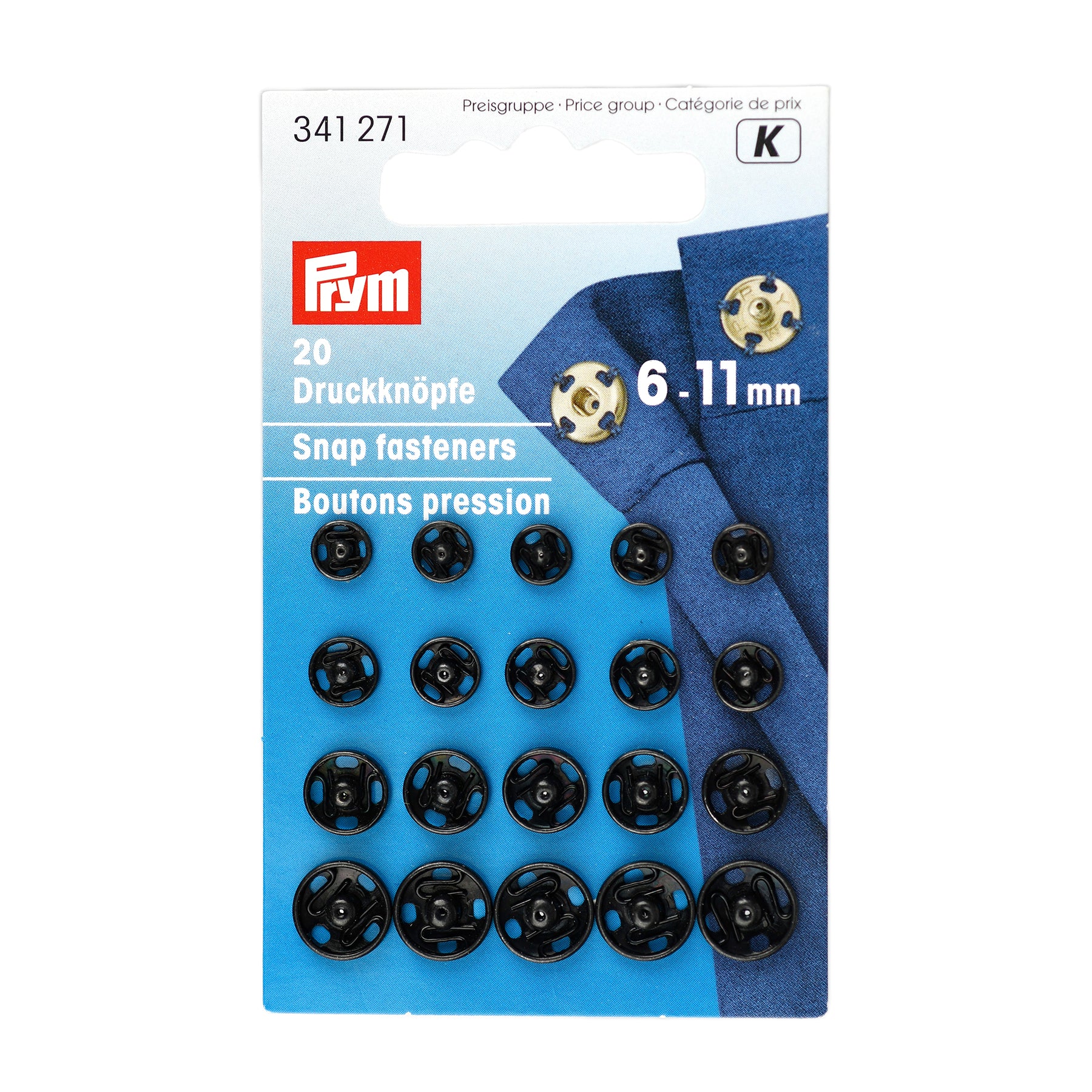 Multi-Pack 6-11mm Prym Metal Sew-On Snap Fasteners Pack 20 – JackStock ...