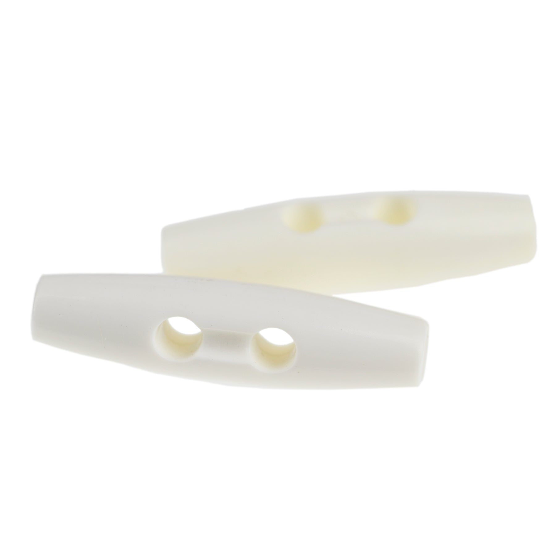 50mm Plastic Toggle Two-Hole White – JackStock Haberdashery