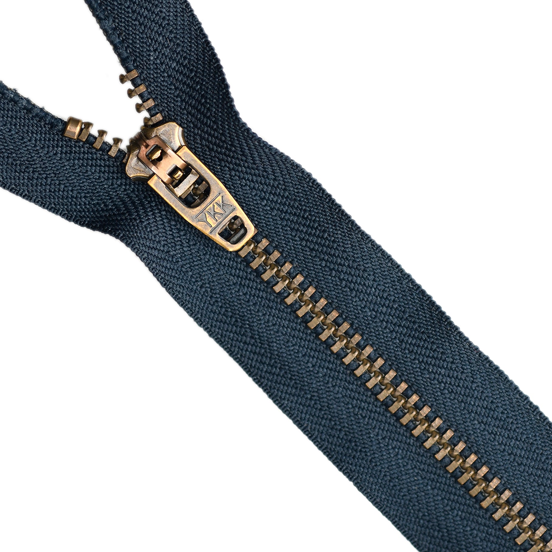 YKK JEAN ZIP NO.4.5 ANTIQUE GOLD COL 560 NAVY – JackStock Haberdashery