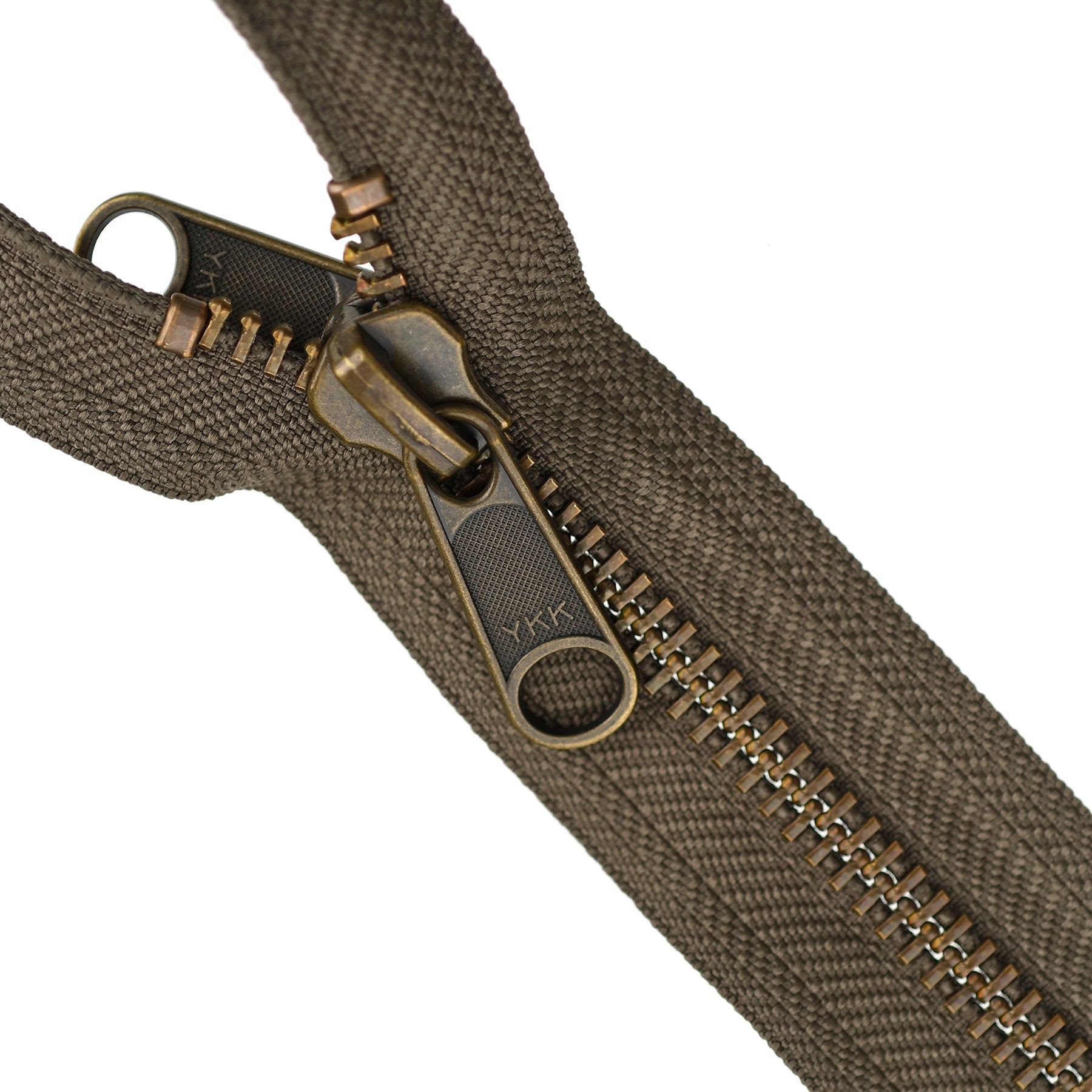 YKK Metal Closed-End Zipper No.8 Antique Gold with Double-Pull Col 564 ...